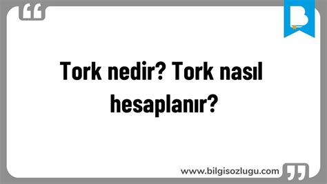 Tork Nedir Tork Nasıl Hesaplanır