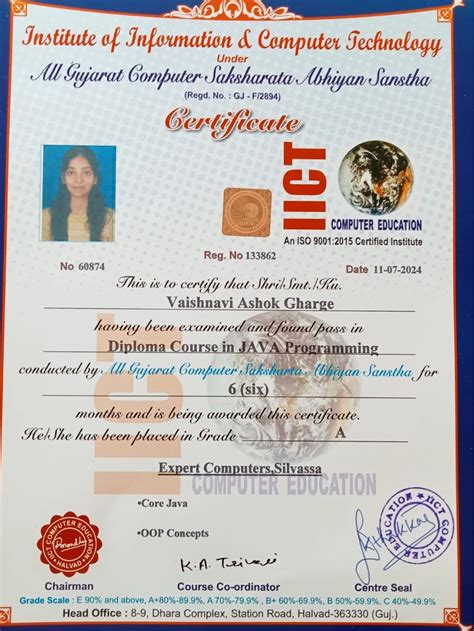 Completed Java Programming Course At Iict Vaishnavi Gharge Posted On