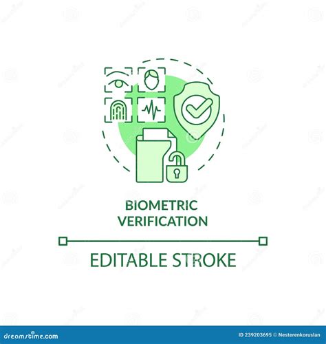 Biometric Verification Green Concept Icon Stock Vector Illustration