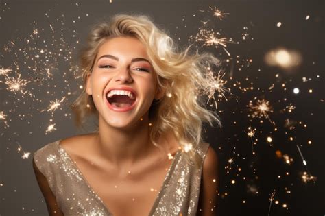 Premium Ai Image Beautiful Woman With Sparkles Illustration Ai