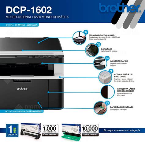 Impresora Multifuncional Brother Dcp Laser Monocrom Tico Lym Digital