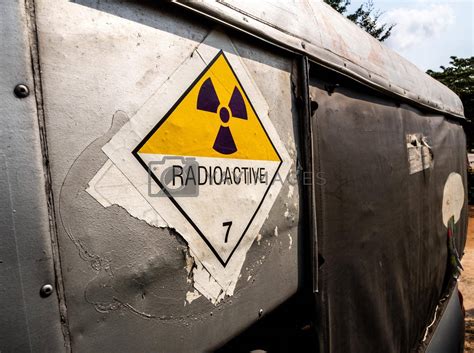 Radiation Warning Sign On The Dangerous Goods Transport Label Class 7