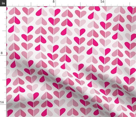 Large Split Hearts Pink Multi Fabric Spoonflower