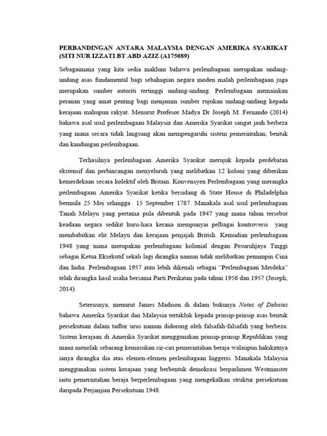 Perbandingan Antara Malaysia Dengan Amerika Syarikat Pdf