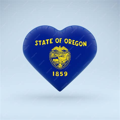 Premium Photo Love Oregon State Symbol Heart Flag Icon 3d Rendering