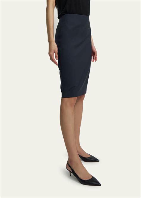 Theory Stretch Wool Short Pencil Skirt Bergdorf Goodman