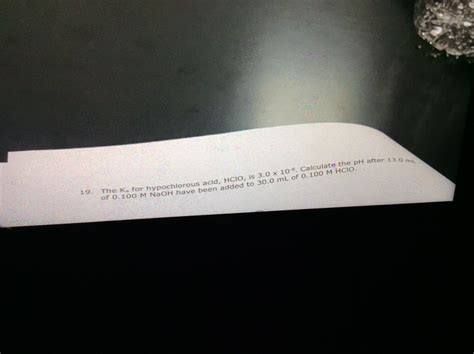 Solved The K For Hypochlorous Acid HCIO Is X Chegg