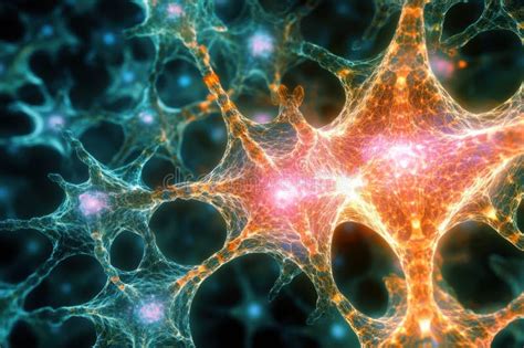 Intricate Network of Neurons Illuminated in Vibrant Colors Showcasing Synaptic Connections Stock ...