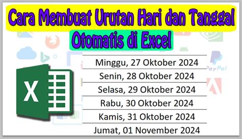 Cara Membuat Urutan Hari Dan Tanggal Otomatis Di Excel Neicytekno