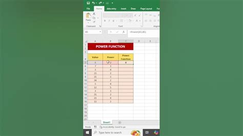 How To Use Power Function In Excel 😎₹excel Excelshortcuts