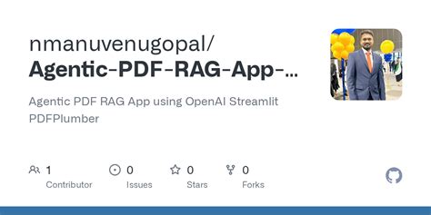 GitHub Nmanuvenugopal Agentic PDF RAG App Using OpenAI Streamlit