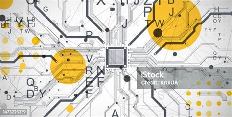 技術的および科学的トピックに関する抽象的な背景cpuの概念ベクター形式 つながりのベクターアート素材や画像を多数ご用意 つながり