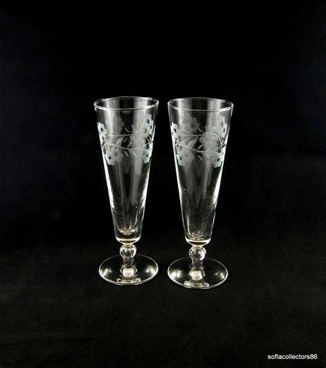 Libbey Glass Embassy Pattern Pilsner Glasses With Original