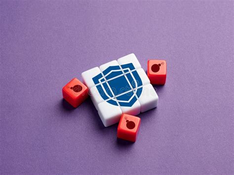 Security Threat And Firewall Security Shield Protection Stock Image