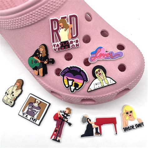 Sko Charms stk Singer Taylor Swift Series Hul Sko Sko Blomster Pvc Sko Spænder Dekoration Sko