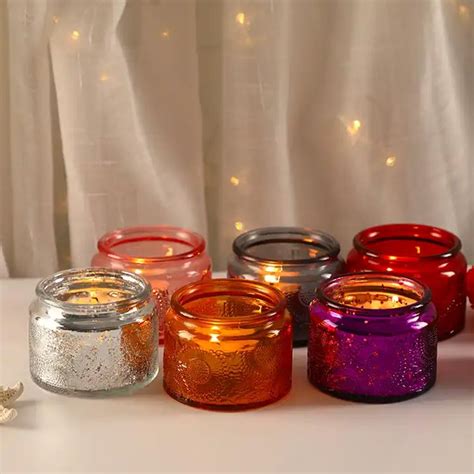 Luxury Straight Side Private Label 100ml 250ml Embossed Glass Candle