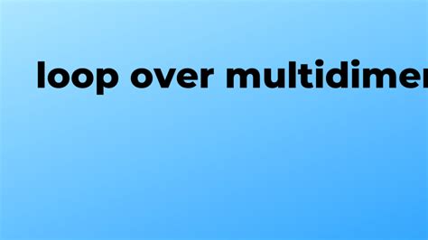 Resuelto Bucle Sobre Una Matriz Multidimensional En C Sourcetrail