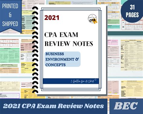 Printed Shipped Cpa Exam Review Bec 31 Pages 2021 Edition Artofit