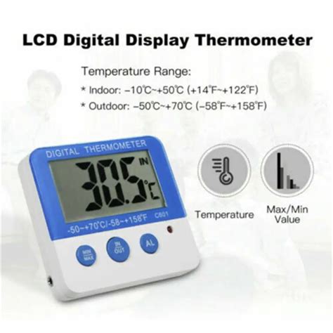 Цифровой светодиодный термометр для холодильника | AliExpress