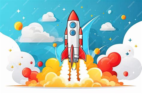 Lancement De Fusée Concept De Démarrage Démarrage Lancement Démarrage