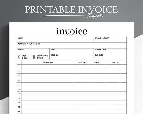 Free Printable Invoice Template Printable Templates