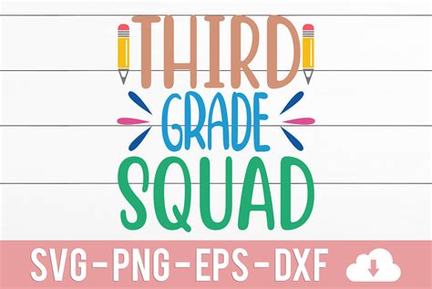 Third Grade Squad SVG Cut File Graphic By CraftartSVG Creative Fabrica