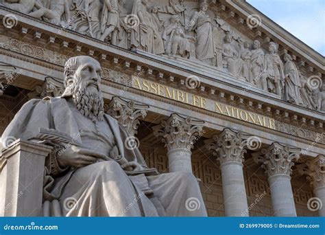 Main Facade of the National Assembly Building Assemblée Nationale Paris France Editorial