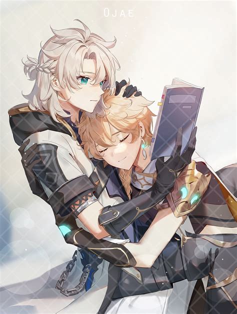 Aether And Albedo Genshin Impact Drawn By Jae Danbooru