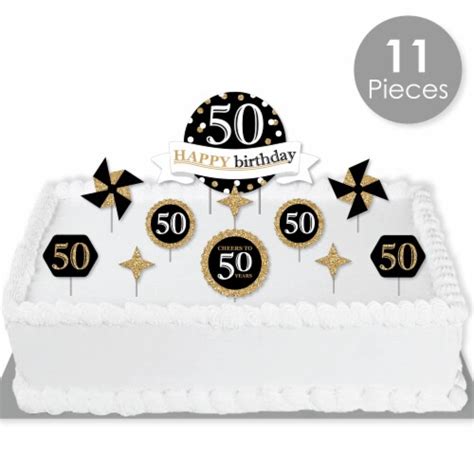 Big Dot Of Happiness Adult 50th Birthday Gold Party Cake Decor Kit