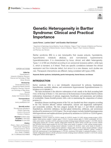 Bartter Syndrome Pdf