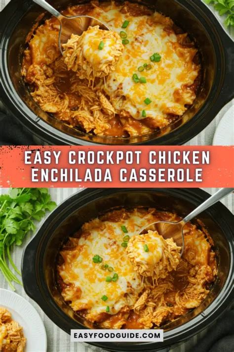 Easy Crockpot Chicken Enchilada Casserole Easy Food Guide