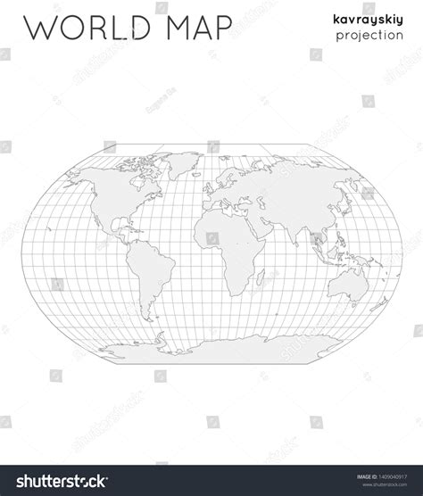 World Map Globe Kavrayskiy Vii Projection Stock Vector Royalty Free 1409040917 Shutterstock