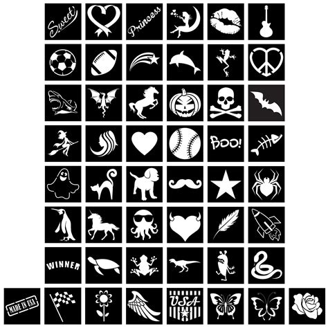 Buy Glitter Tattoo Stencils By Custom Body Art 150 Piece Master Glitter Tattoo Stencil Set 50
