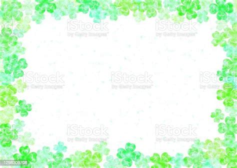 Fourleaf Clover Frame Stock Illustration Download Image Now Backgrounds Blue Border