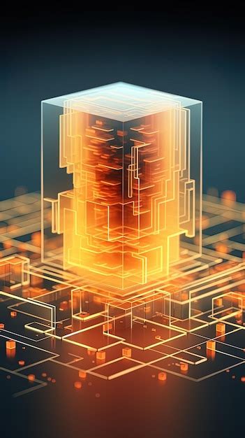 Premium AI Image A Digital Illustration Of A Cube With A Square Of