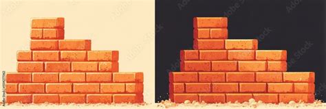 Brick Laying Tutorial Concept Illustrating Step By Step Process Of