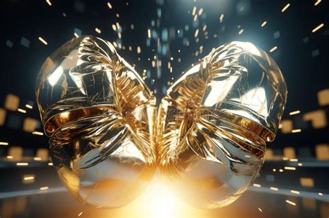 Championship Glory Gold And Silver Boxing Gloves Stock Illustration