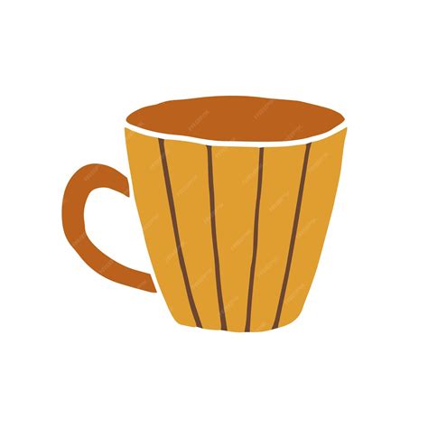 Premium Vector Hand Drawn Cup Mug Cup In Doodle Cartoon Style Vector