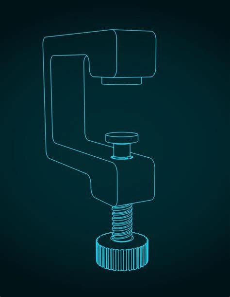 C Clamp Technical Drawing 48238855 Vector Art At Vecteezy