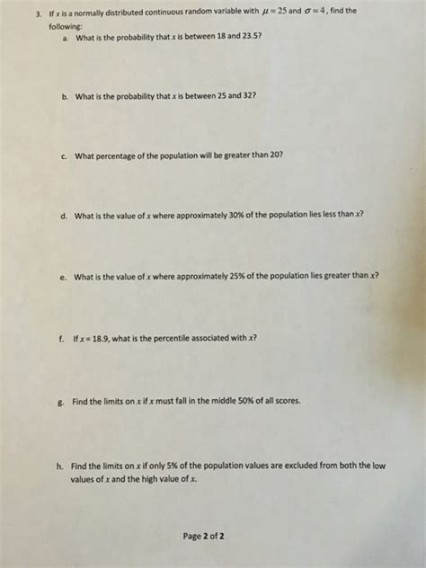 Solved If X Is A Normally Distributed Continuous Random