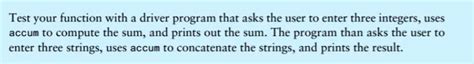 solved write a function t accum vector v that forms and