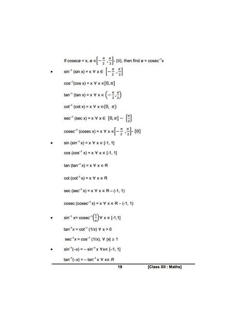 Inverse Trigonometric Functions Notes For Class 12 Maths Pdf Oneedu24
