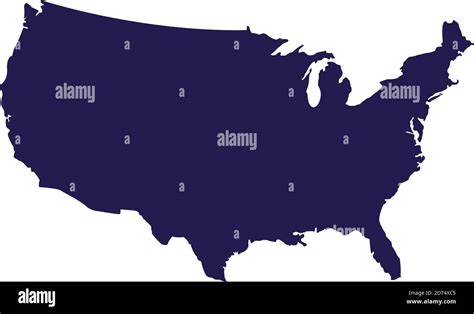 United States Of America Map Silhouette Vector Illustration Design