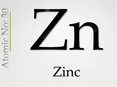 Zinc Chemical Element Symbol On Light Background Stock Illustration