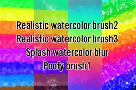 Brush：realistic Watercolor Brush Splash Watercolor Blur Poofy Brush