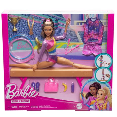 Barbie Gymnastics Playset And Doll With Brunette Hair