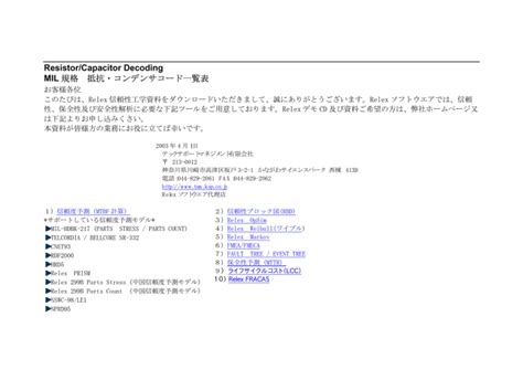Resistor Capacitor Decoding Mil