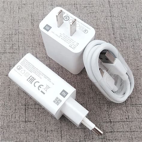 For Xiaomi 18W Fast Charger EU US QC3 0 Power Adapter USB Type C Cable
