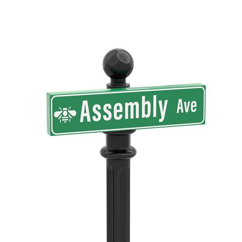Assembly Ave Street Sign Custom Printed 1x4 Tile Made With Lego® P