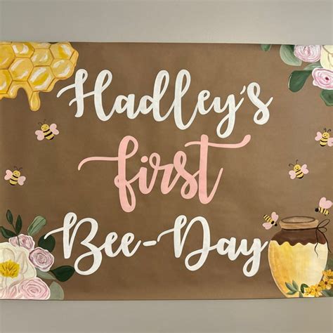 First Bee Day Banner Etsy